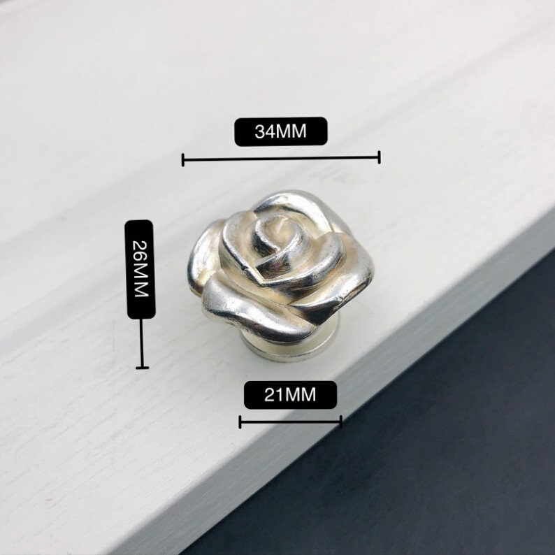 White Rose Drawer Knobs Pulls Dresser Handle Knob Cabinet | Etsy