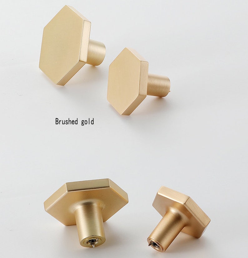 Black Hexagon Knobs Gold Door Knobs Pulls Handles Drawer Knobs | Etsy