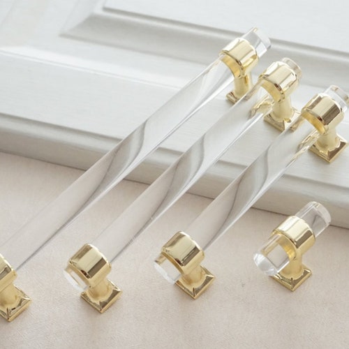 3.75 5 6.3 Acrylic Crystal Door Handles | Etsy