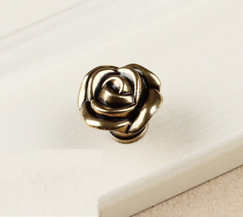 White Rose Drawer Knobs Pulls Dresser Handle Knob Cabinet - Etsy