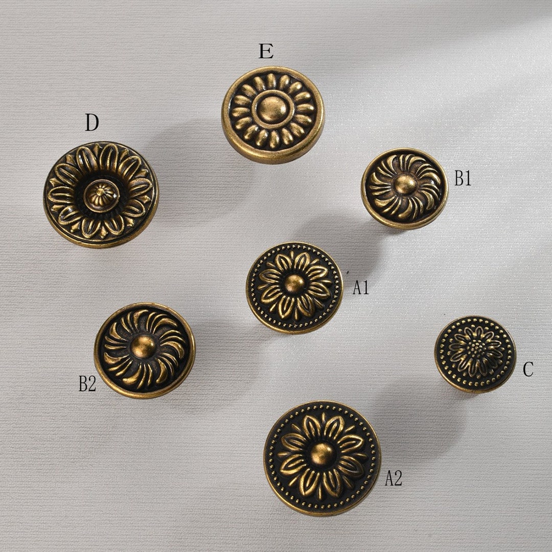 Round Retro Drawer Knob Bronze Sideboard Knobs Dresser Knob Pull ...