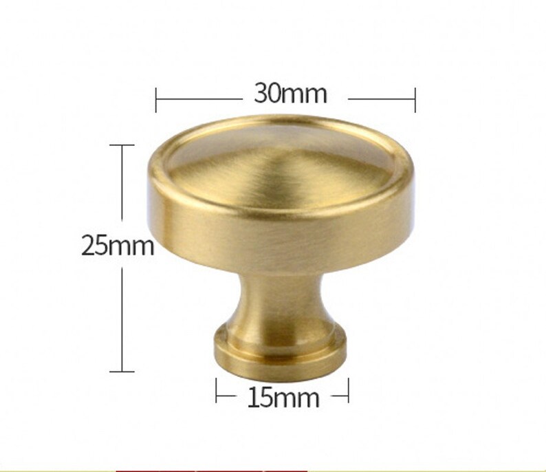 Round Single Hole Knobs Brass Door Handle Gold Drawer Pulls | Etsy