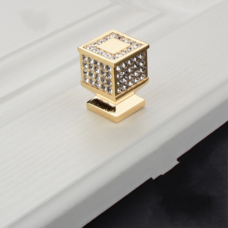 Square Cube Crystal Knobs Pulls Modern Door Handles Knobs - Etsy