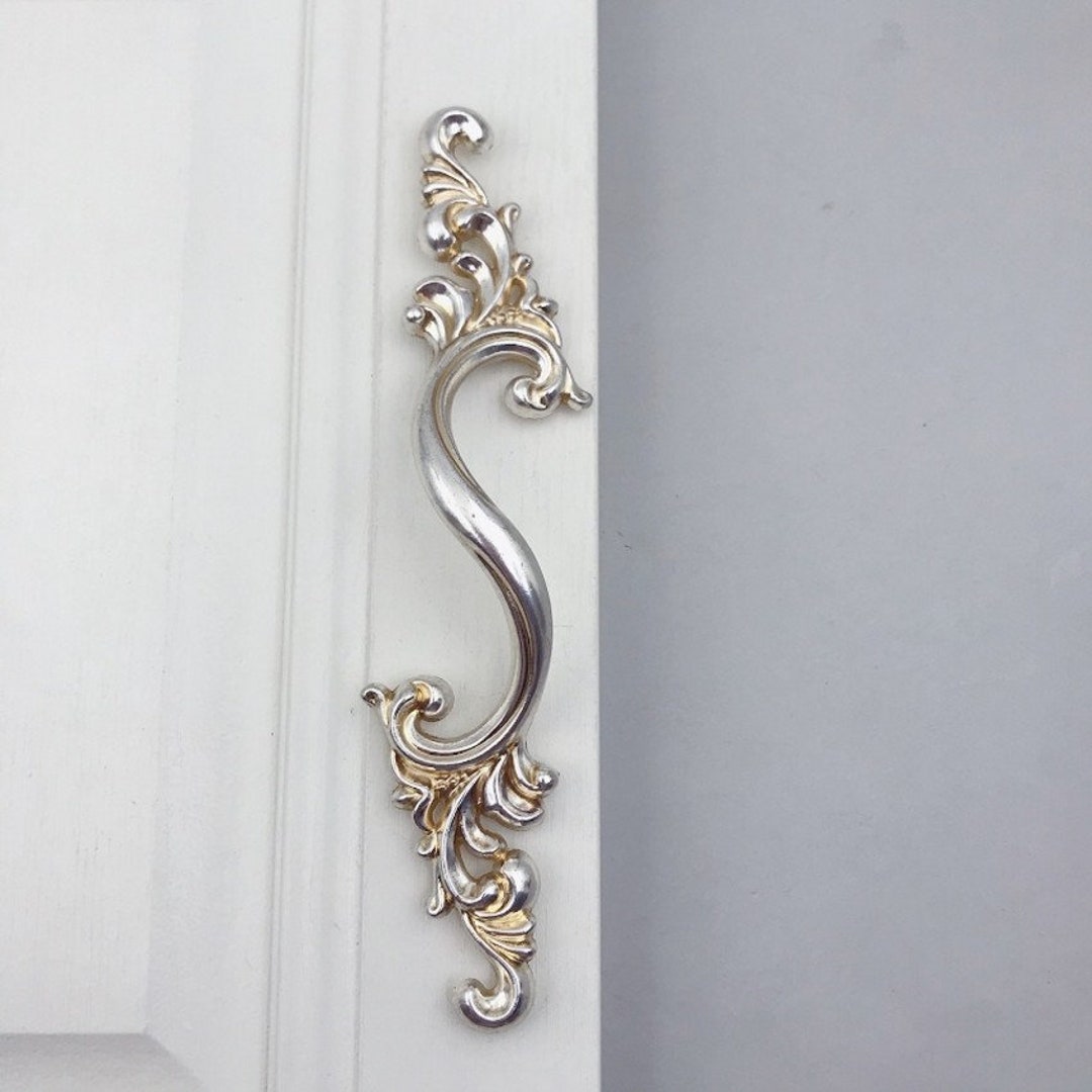 2.5" Carved Drawer Handle Pulls Ancient Silver Dresser Handles Cabinet ...