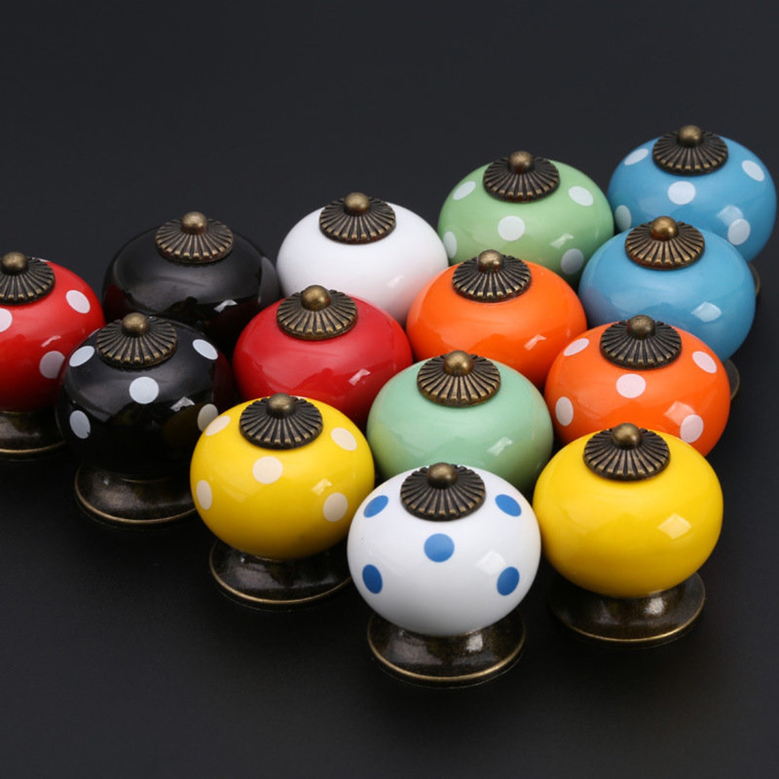 Rainbow Color Ceramics Knobs Pulls Door Handle Knobs Drawer | Etsy
