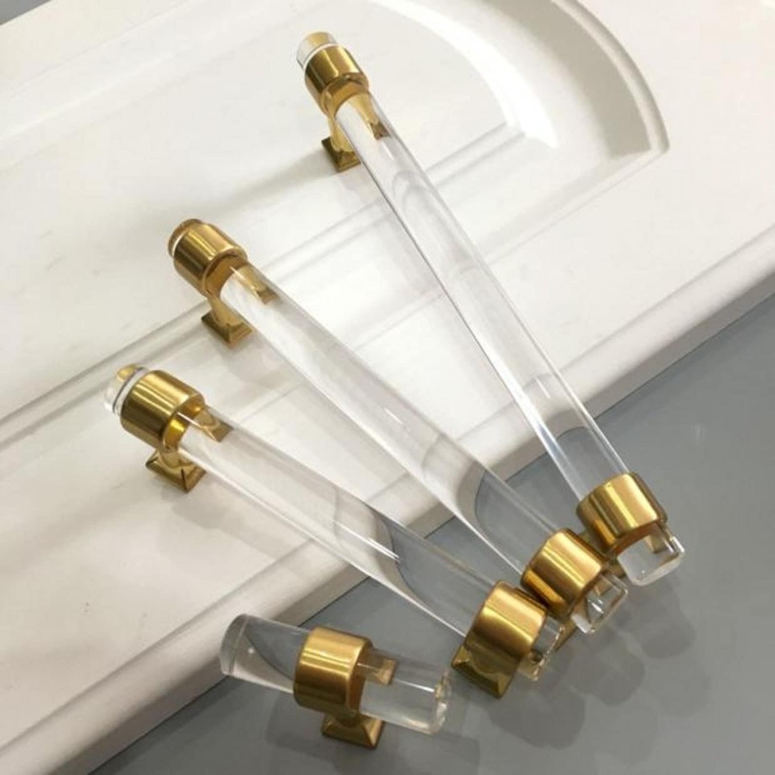 3.75 5 7.5 Acrylic Crystal Cabinet Handle - Etsy