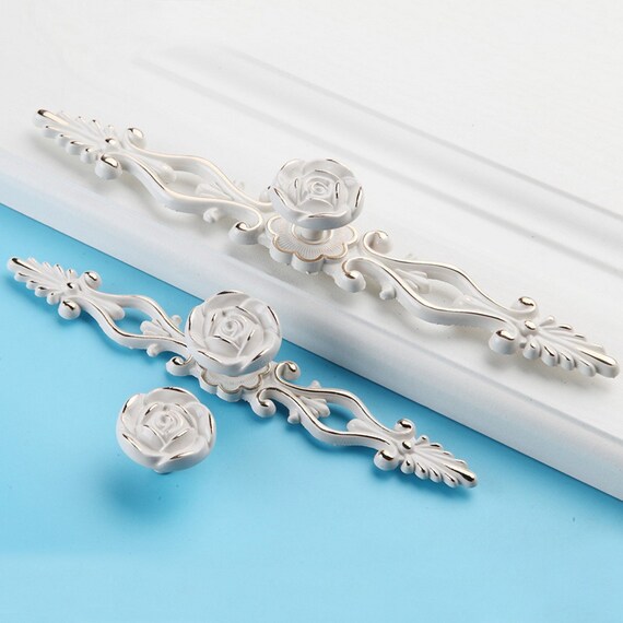 Rose Flower Knob European Door Handle Drawer Pulls Knob - Etsy