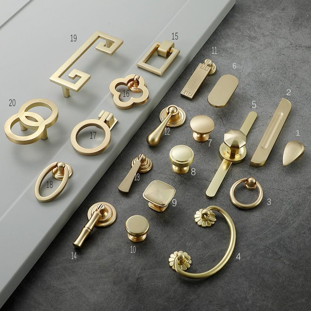 Drawer Gold Ring Pulls Oval Ring Pulls Dresser Pulls Handle Clover Cabinet Pulls Wardrobe Pull ...