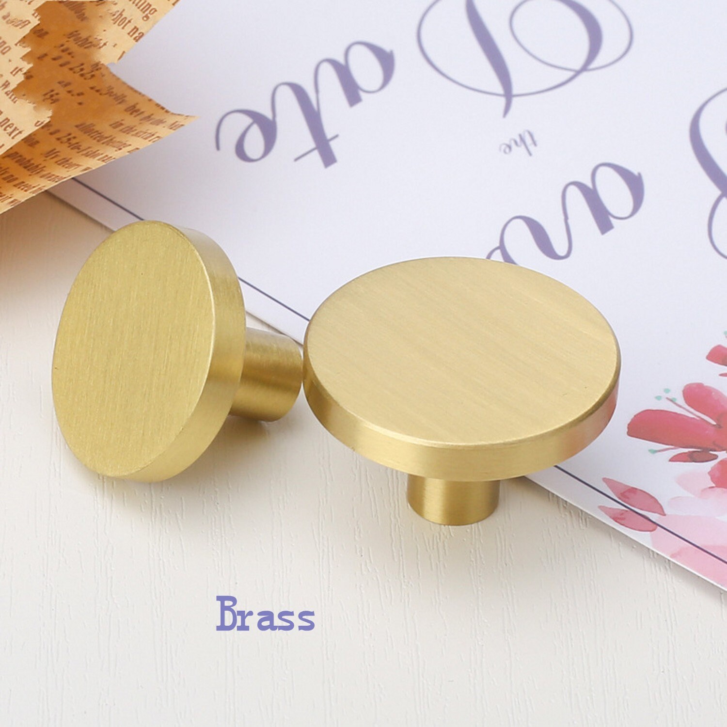 Round Single Hole Knob Brass Door Handle Gold Drawer Pulls | Etsy