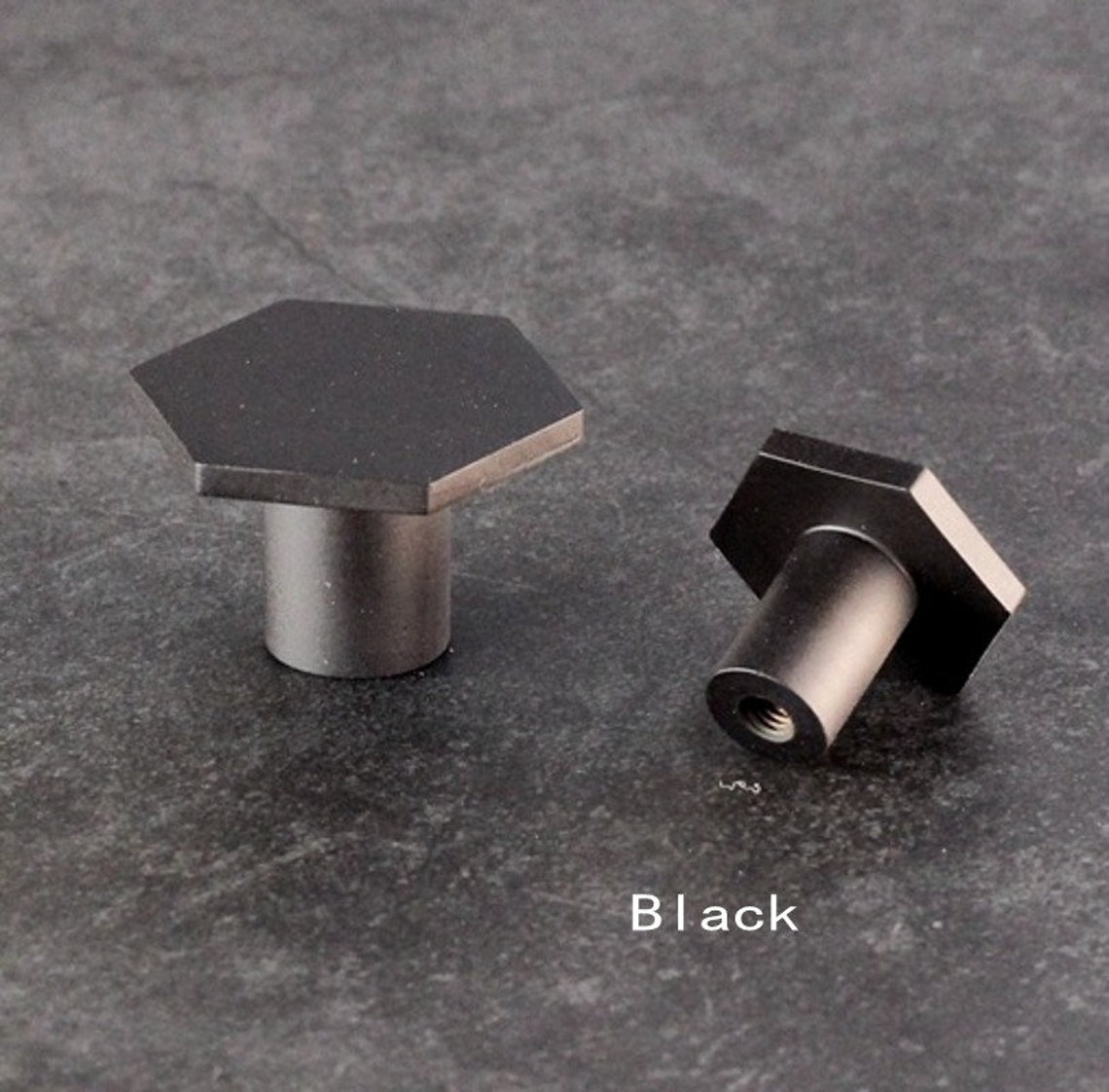 Brass Single Hole Knob Black Hexagon Door Knobs Pulls Handles | Etsy