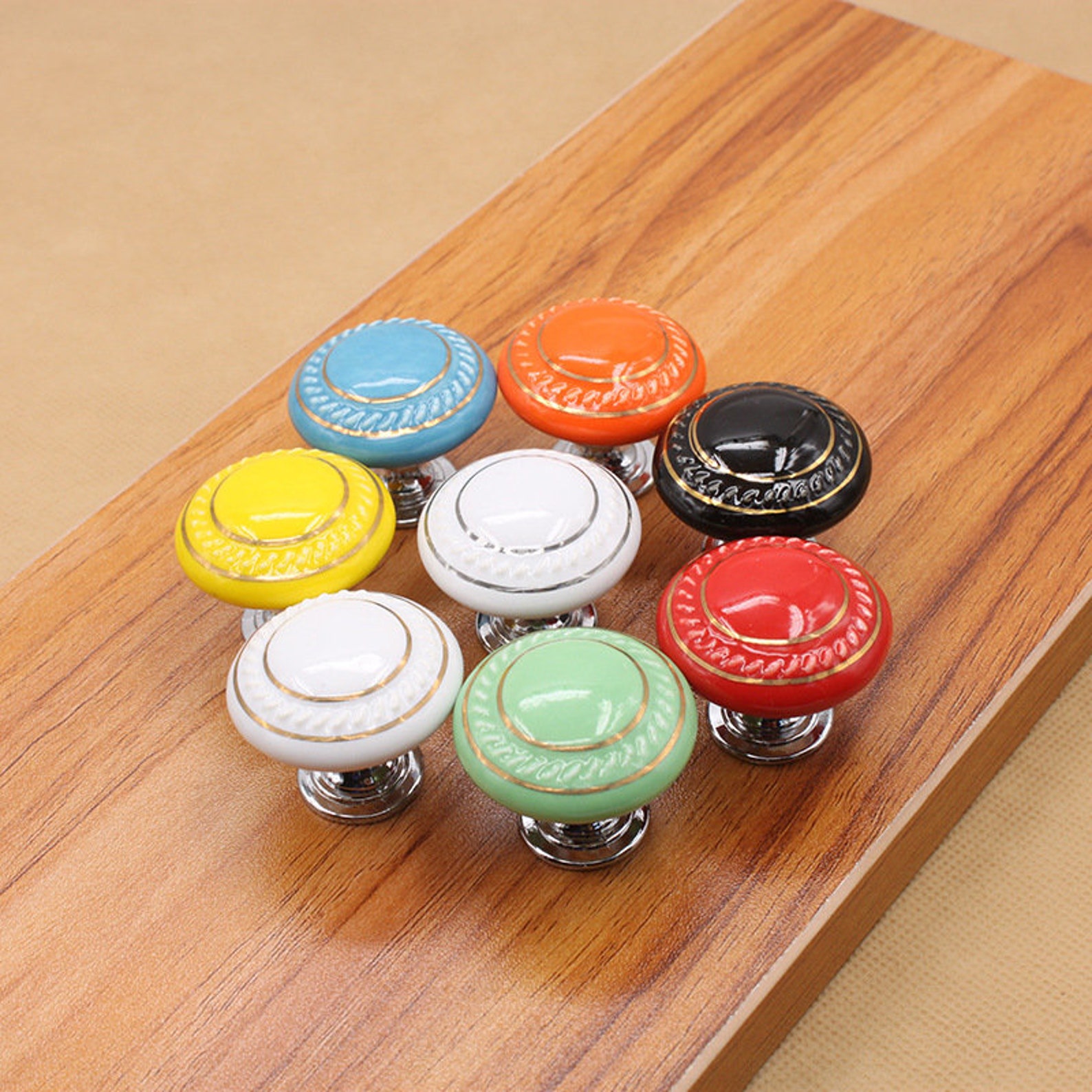 Colorful Ceramic Knobs Handles Single Hole Knob Vintage Door - Etsy