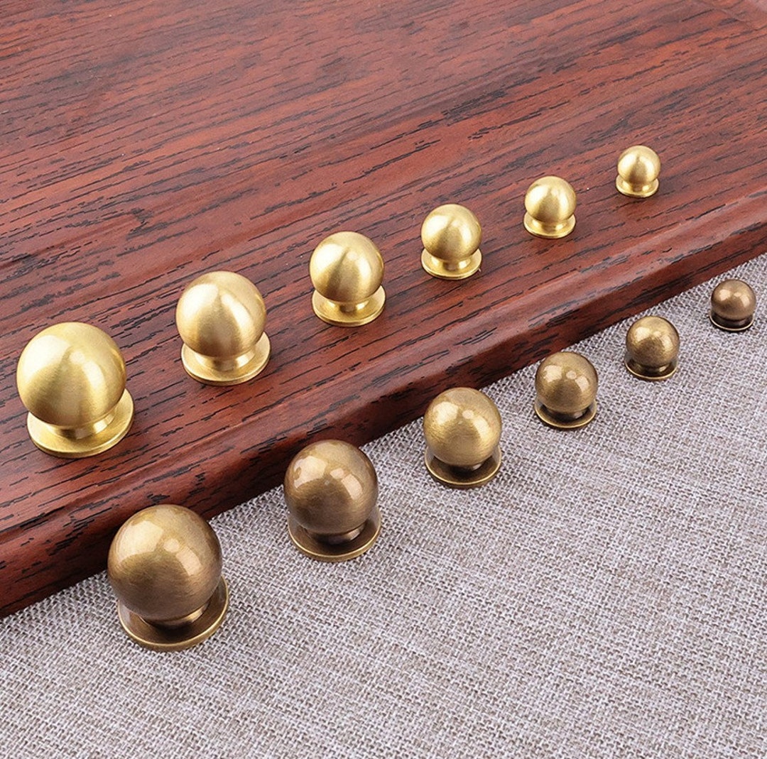 Bronze Single Hole Ball Knob Brass Sphere Knob Drawer Pulls Knob Brass Dresser Knob Handle ...