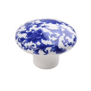 3.75" Ceramic Drawer Handle Blue and White Porcelain Door Handles Knobs ...