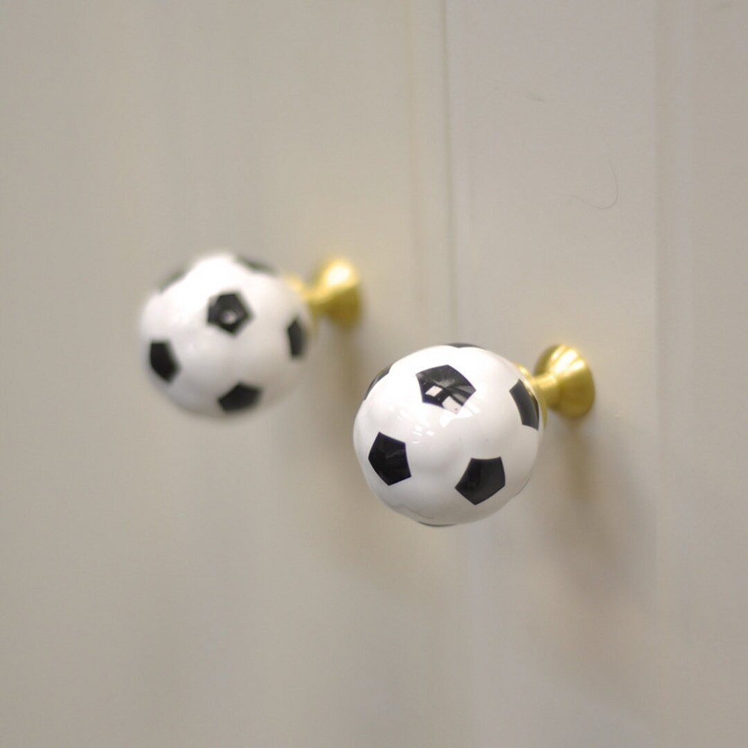 Ceramics Football Knobs Cupboard Door Knob Handle Basketball Drawer ...