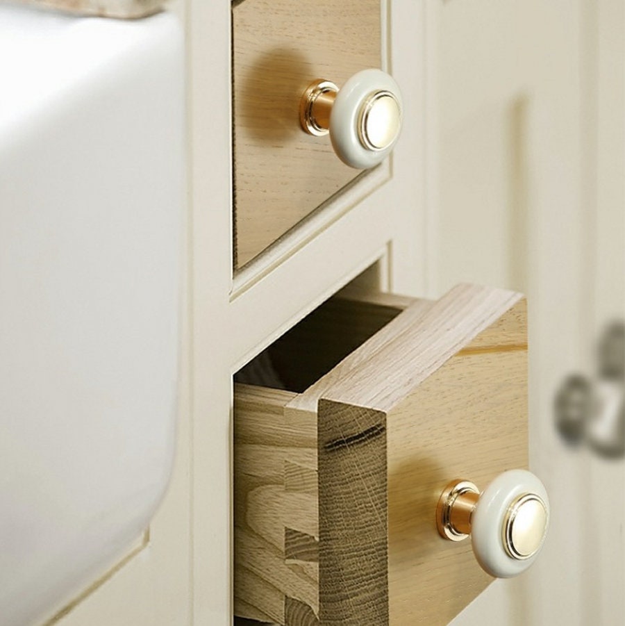 5 Ceramics Drawer Pull Handle Knobs Gold Dresser Handle - Etsy