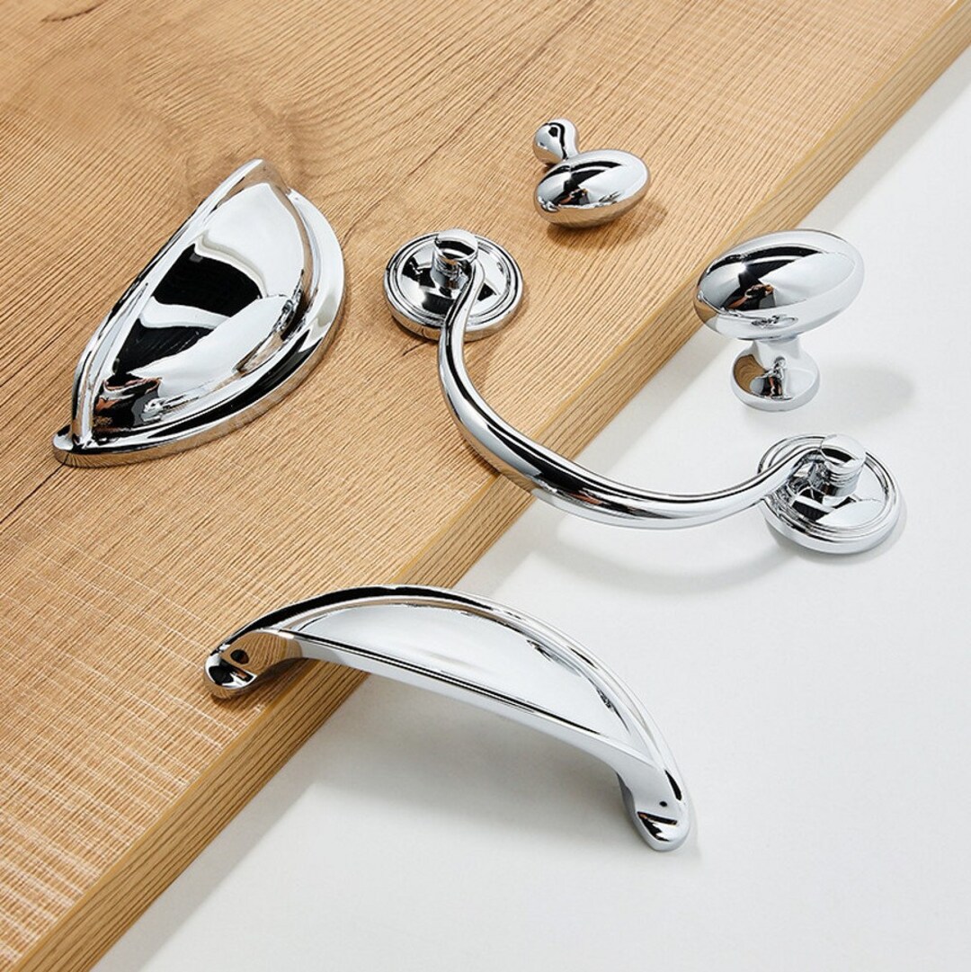 3.75 Brass Drawer Pulls Chrome Dove Egg Knob Dresser Cup Pulls Handle ...