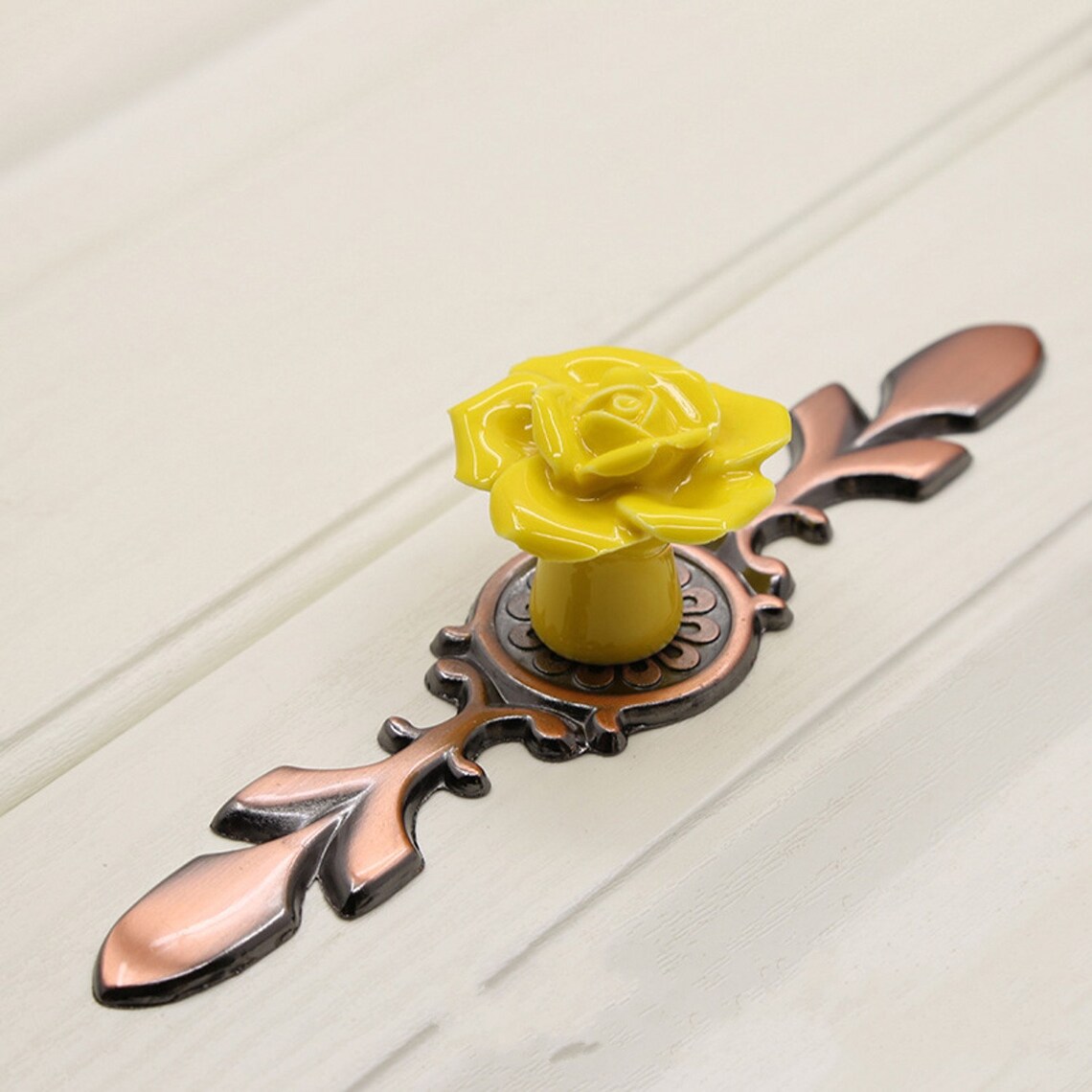 Ceramics Rose Flower Handles Knobs Pulls Door Handle Drawer | Etsy