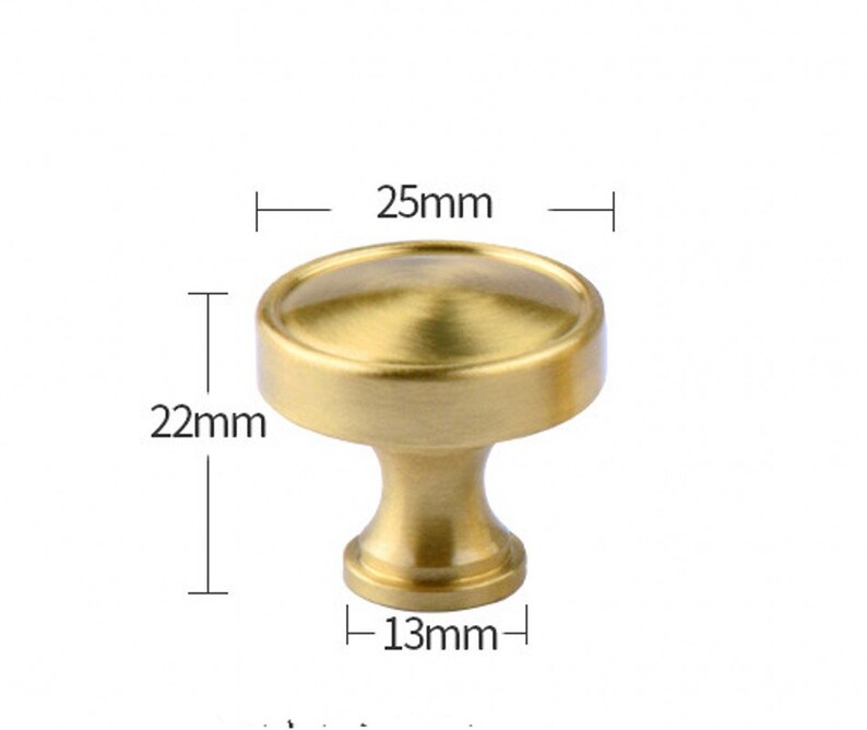 Round Single Hole Knobs Brass Door Handle Gold Drawer Pulls | Etsy