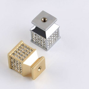 Square Cube Crystal Knobs Pulls Modern Door Handles Knobs Drawer Handles Pulls Knobs Dresser ...