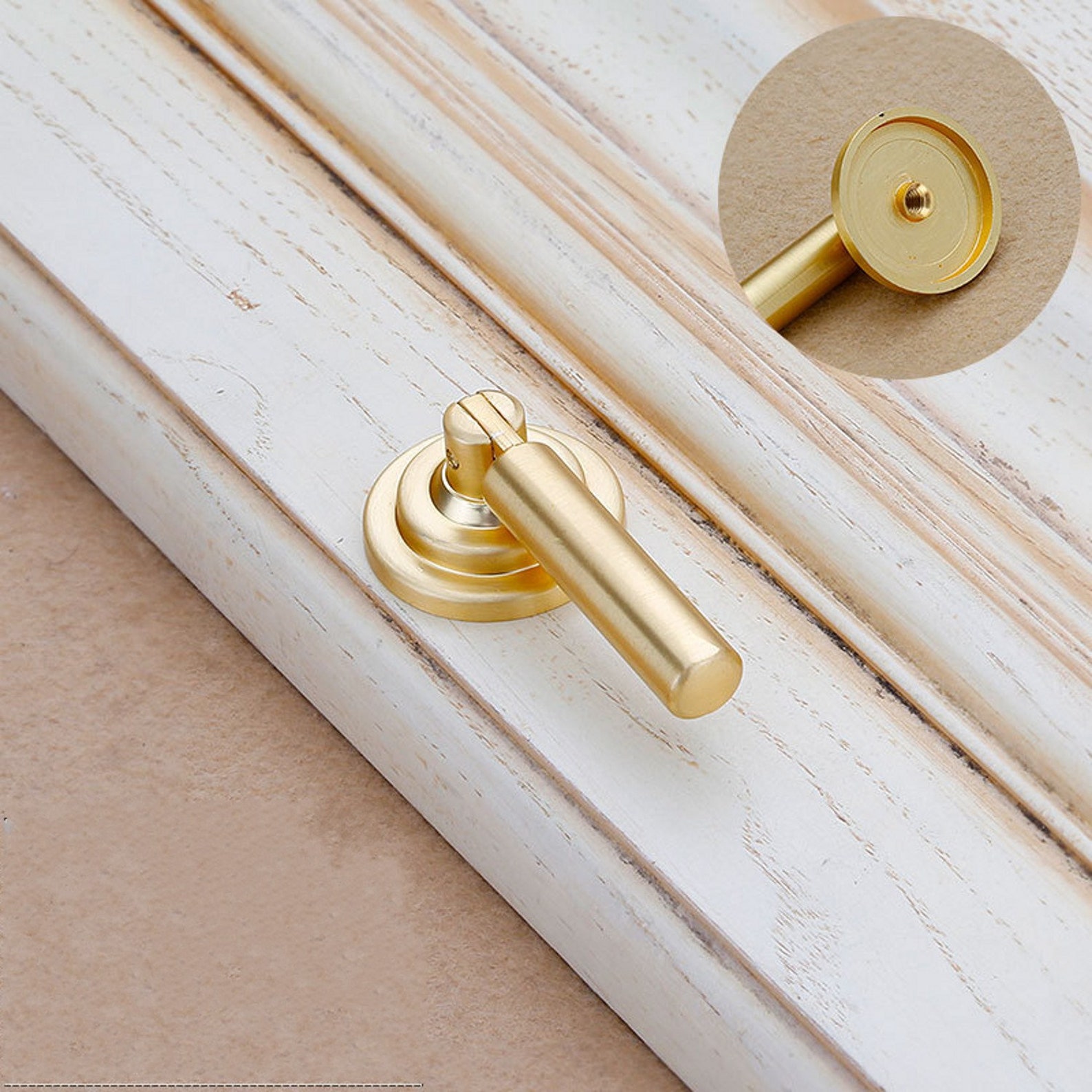 Gold Wire Drawing Single Hole Knob Handle Bamboo Drawer Pulls | Etsy