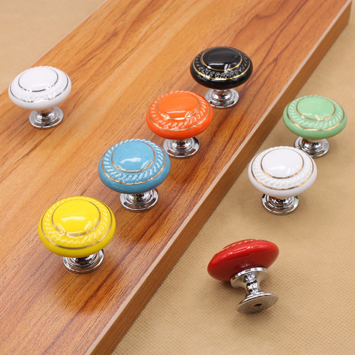 Colorful Ceramic Knobs Handles Single Hole Knob Vintage Door - Etsy