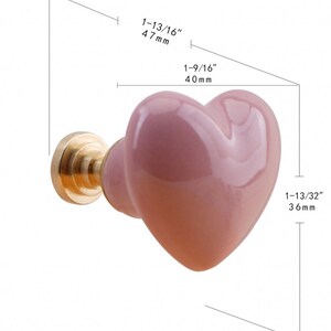 Ceramics Knobs Pulls Brass Door Handle Knobs Heart Drawer Pulls Knob Dresser Handles Knobs ...
