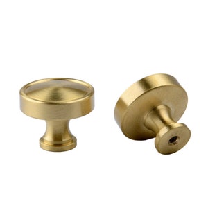 Round Single Hole Knobs Brass Door Handle Gold Drawer Pulls Knob ...