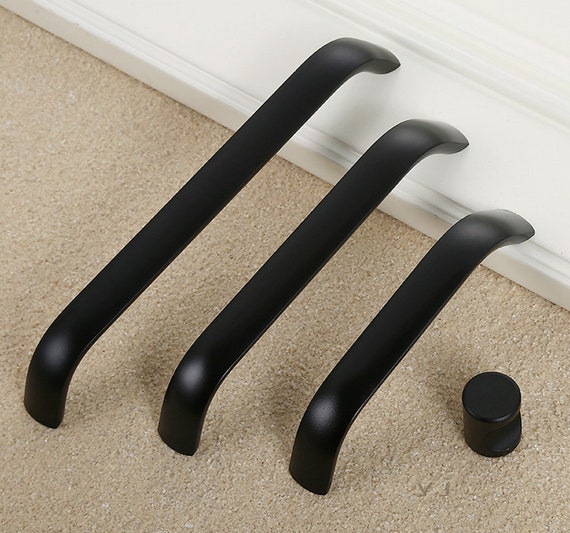 3.75 5 6.3 Modern Black Handles Pulls Drawer | Etsy