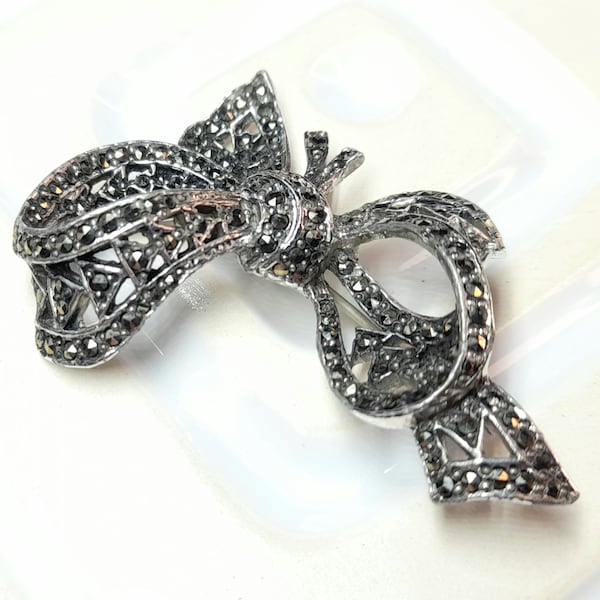 Marcasite Bow Brooch - Etsy