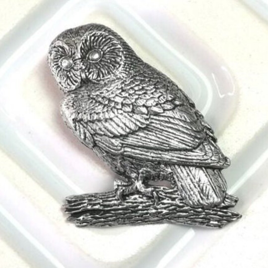 Broche hibou vintage A R Brown Pewter Jewellery Épinglette pour hommes ...