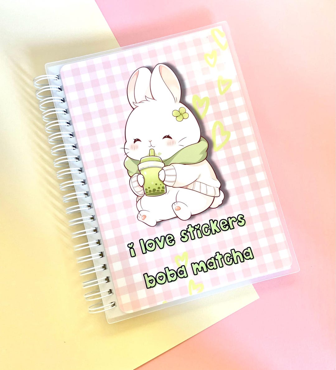 Kawaii Matcha Bunny Reusable Sticker Album - Available in 4x6 & 5x7 ...