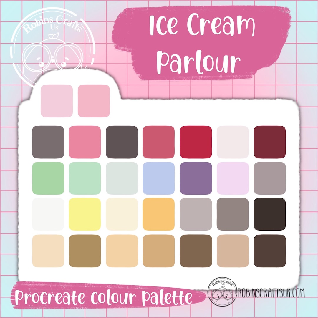 Procreate Color Palette: 30 Ice Cream Swatches for iPad (digital ...