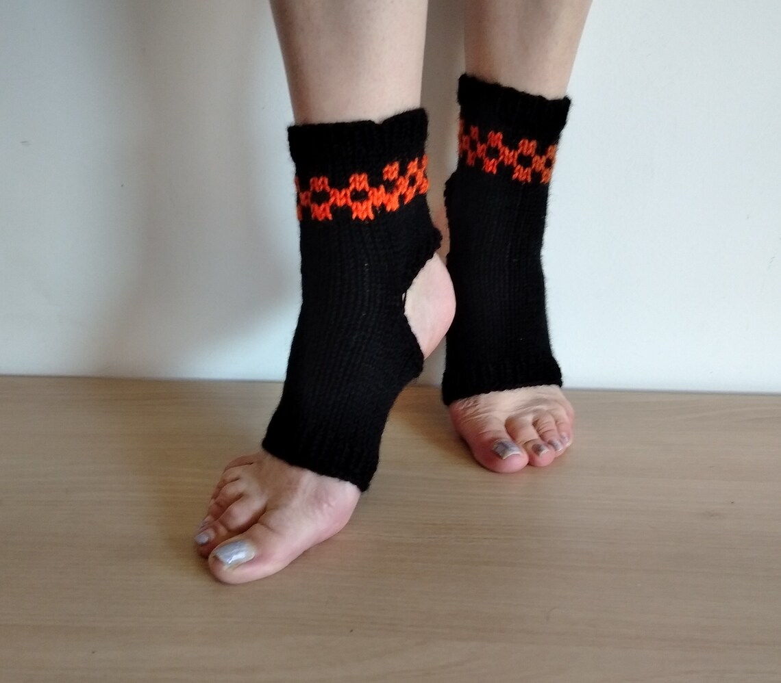 Hand Knit Toeless Socks Wool Socks For Yoga Ballet Dance Etsy