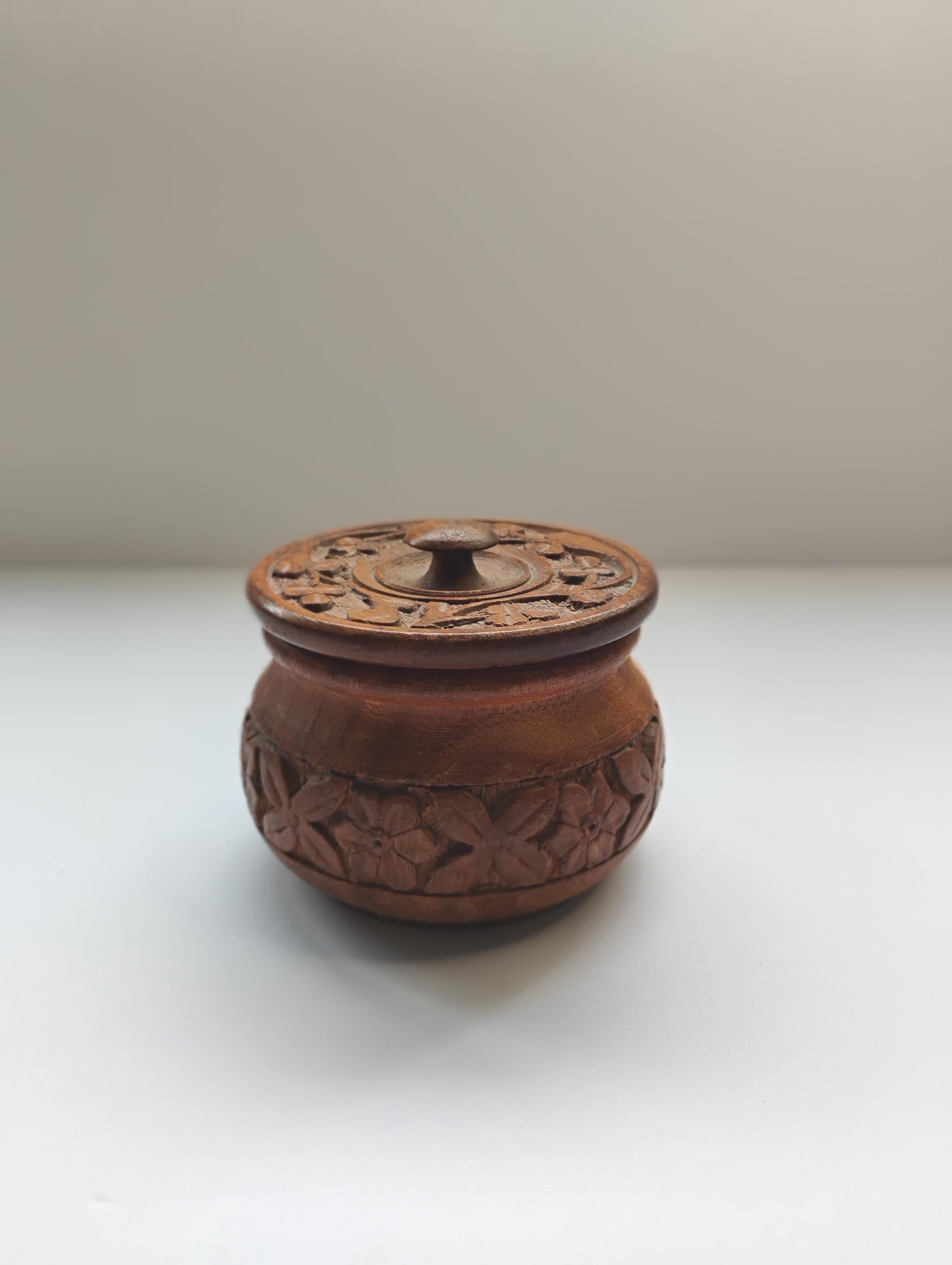 Vintage Hand Carved Wooden Trinket Box | Jewelry Box - Etsy