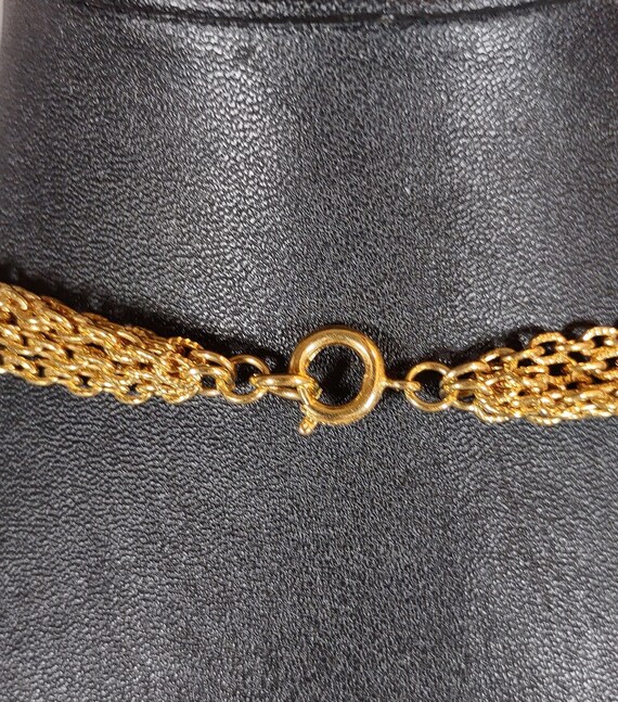 6 Strand Chain Necklace 18" with a 5" Drop Tassel Cha… - Gem