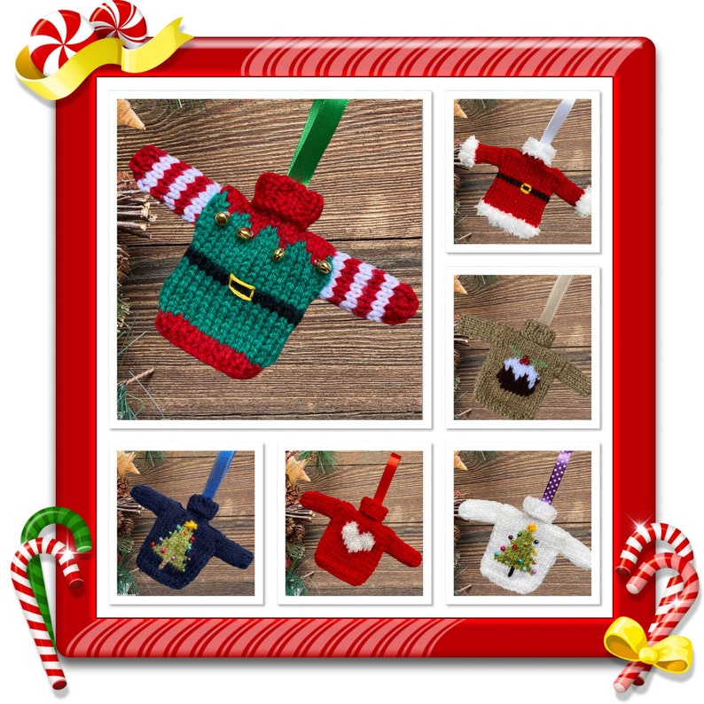 Hand-knitted Mini Christmas Jumper Ornament: Navy Blue Tree Decoration ...