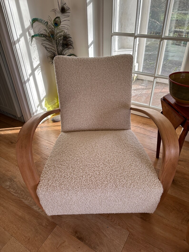 Pair of Jindrich Halabala H269 Armchairs Boucle Fabric Mid - Etsy