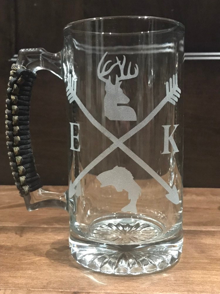 Hunting and Fishing Beer Mug Hunter Gift Fisherman Gift | Etsy