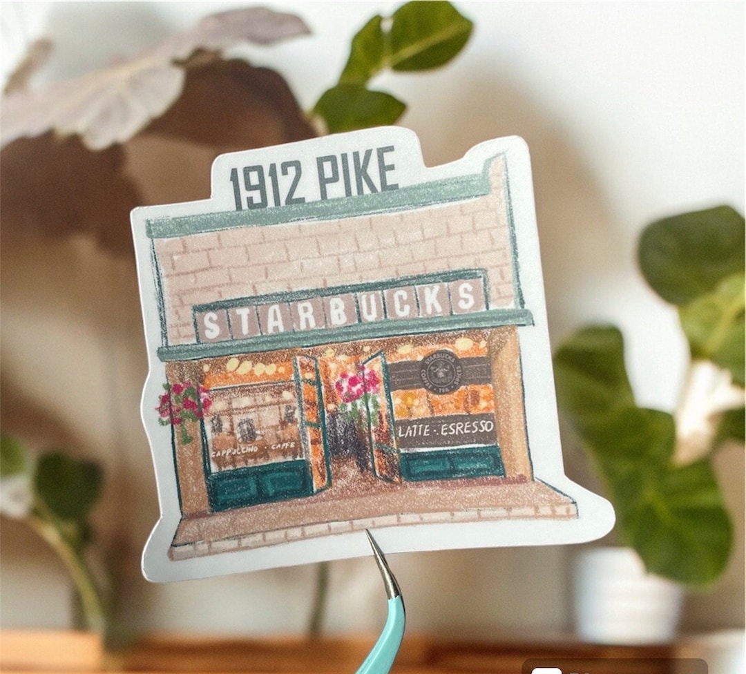 Starbucks Sticker| Starbuck Sticker| 1912 Pike Starbucks Sticker ...