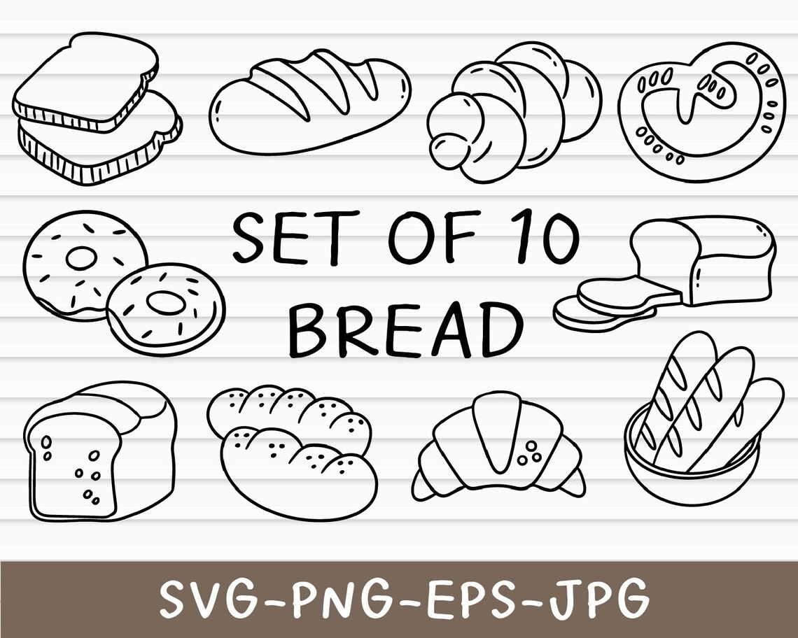 10 Bread SVG Bundlebread Basket Svg Svg Outline Cut Files - Etsy