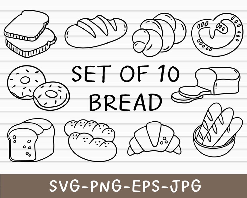 10 Bread SVG Bundlebread Basket Svg Svg Outline Cut Files - Etsy