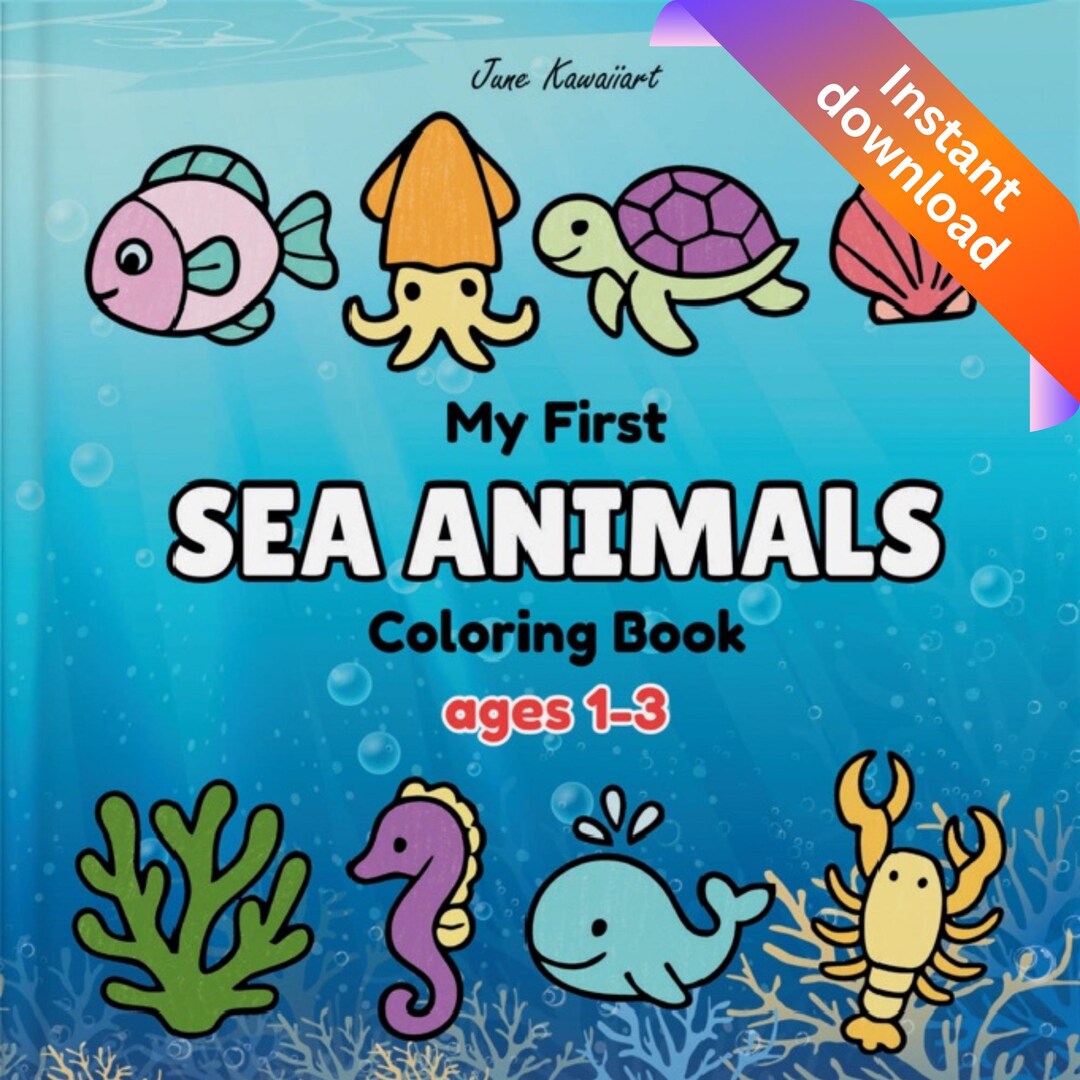 My First Sea Animals Coloring Book | Ages 1-3 | Easy Printable PDF for ...