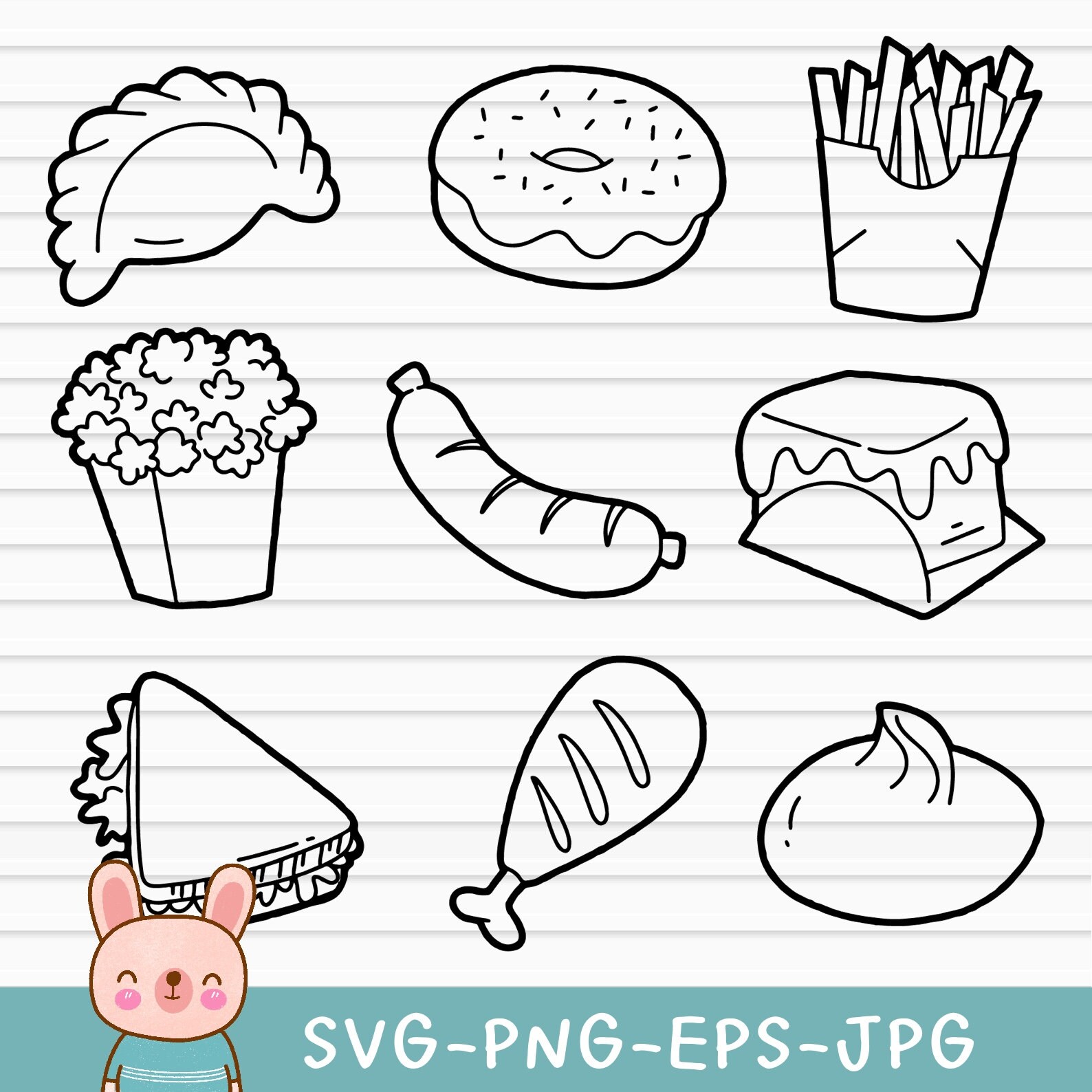 Fast Food SVG, Fast Food Silhouette, French Fries SVG, Fast Food ...