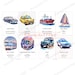 32 English-thai Vehicles Flashcards, Transportation Car Flash Cards ...
