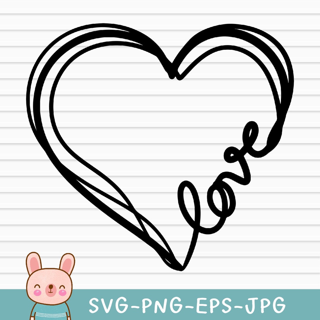 Love Heart Svg, Love Script, Valentine's Day, Love Heart Cut File ...