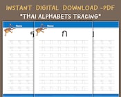 Thai Thai Script/ Alphabet Study Pack Charts & Worksheets - Etsy Canada