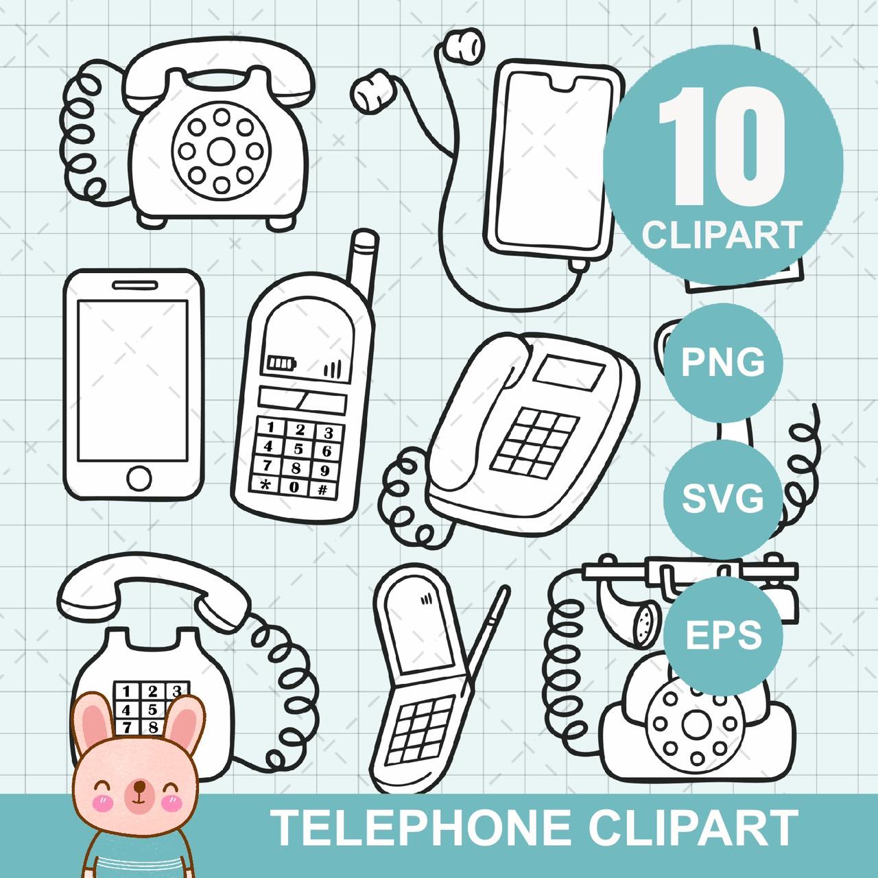 Telephone SVG, Cell Phone Cut File, Phone Outline, for Cricut, for ...