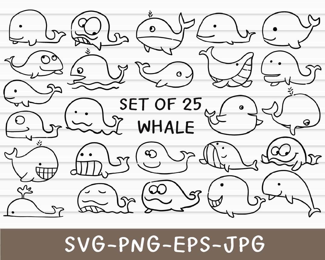 25 Wal Vektor Bundle Umriss png Wal SVG Cricut geschnitten - Etsy.de