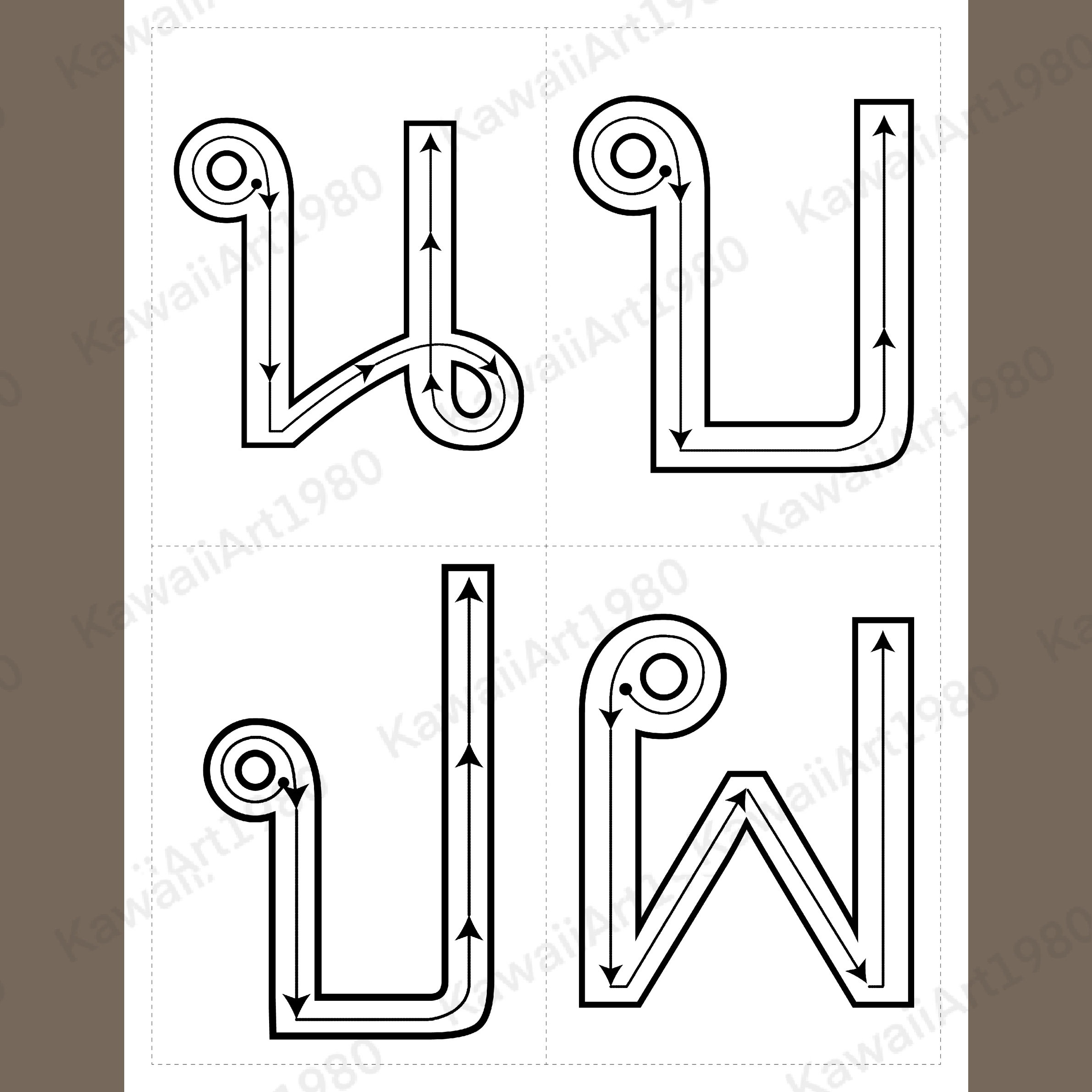 Thai Alphabet Flash Cards: How to Write Letters (PDF Download) - Etsy