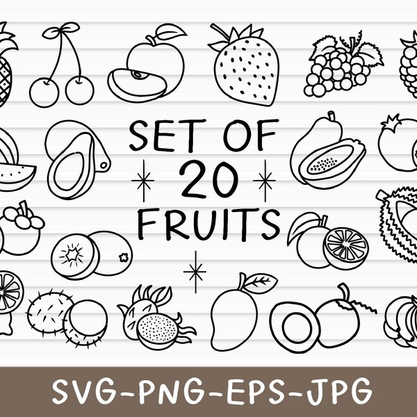 Fruits Outline Svg - Etsy